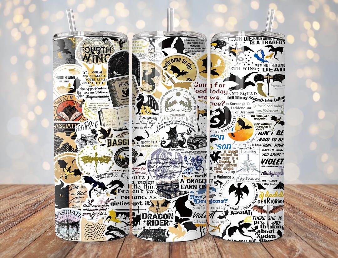 Fourth Wing Empyrean Tumbler Wrap | 20 Oz Sublimation PNG | Book Series ...