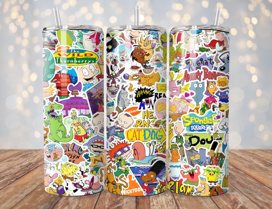 90s 1990s Throwback Cartoons Tumbler Wrap | 20 Oz Sublimation PNG | 90s ...
