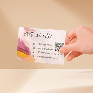 Personalised Painter Business Card Template, Artistic Brushstroke ...