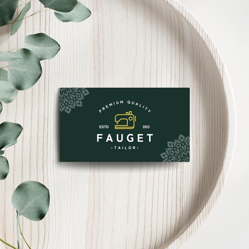Modern Tailor Business Card Template | Gold Typography (digital ...