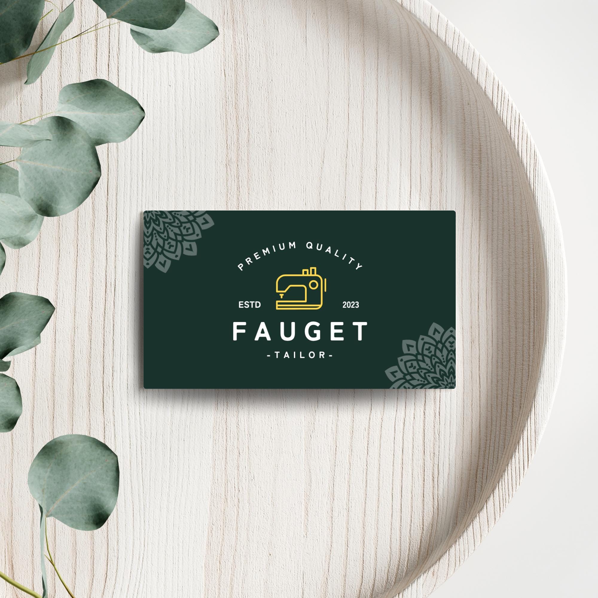 Modern Tailor Business Card Template | Gold Typography (digital ...