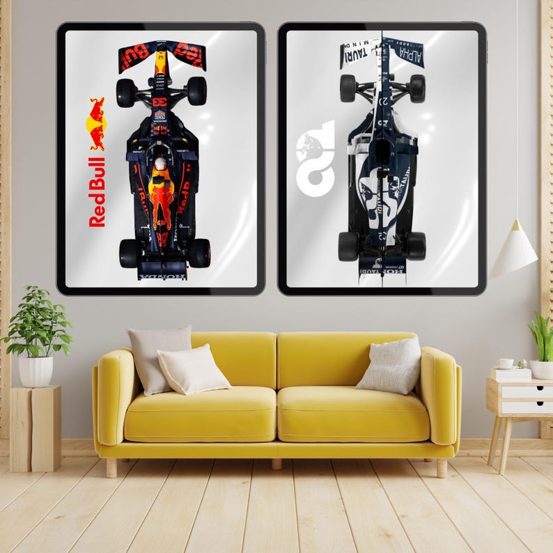 Red Bull & Alpha Tauri F1 Posters | Minimalist Racing Car Prints ...