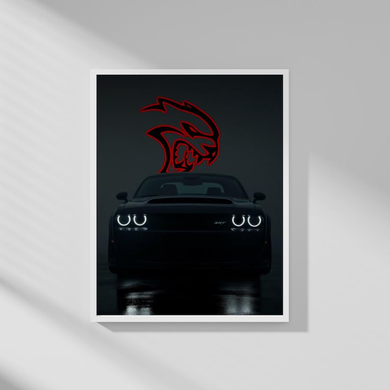 Dodge Hellcat Poster | Muscle Car Wall Art (digital Download) - Etsy
