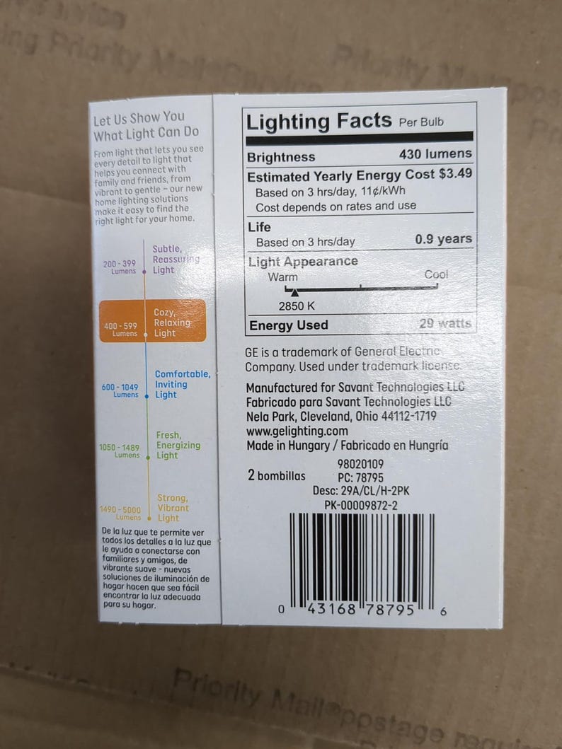 GE 40-WATT Light Bulbs Crystal Clear 430 Lumens Dimmable Classic 2 Bulb ...
