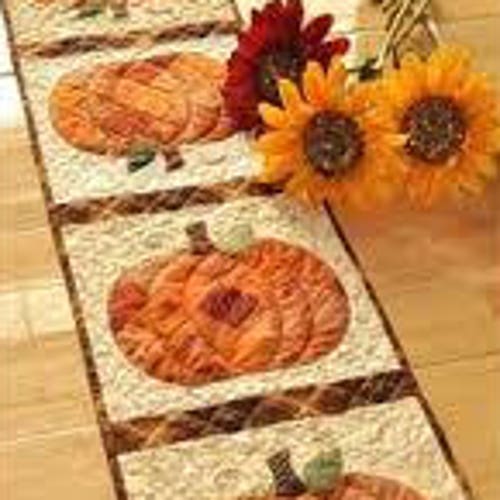 Patchwork Pumpkin Table Runner Quilting and Sewing Pattern - Etsy