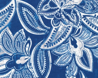 Blue flower fabric | Etsy