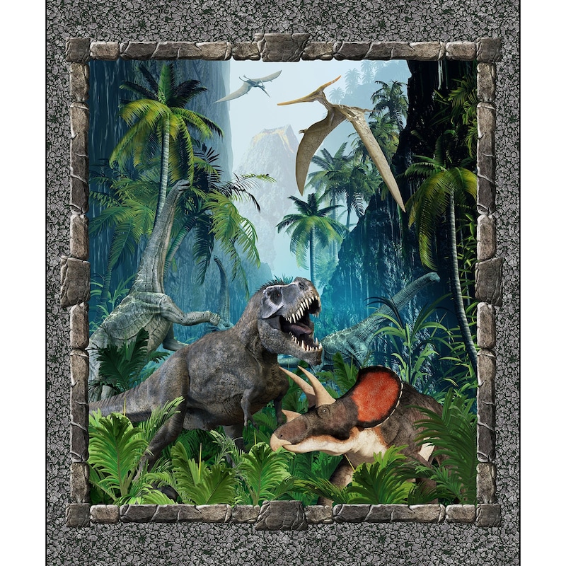 Dinosaur Quilt Panel - Etsy