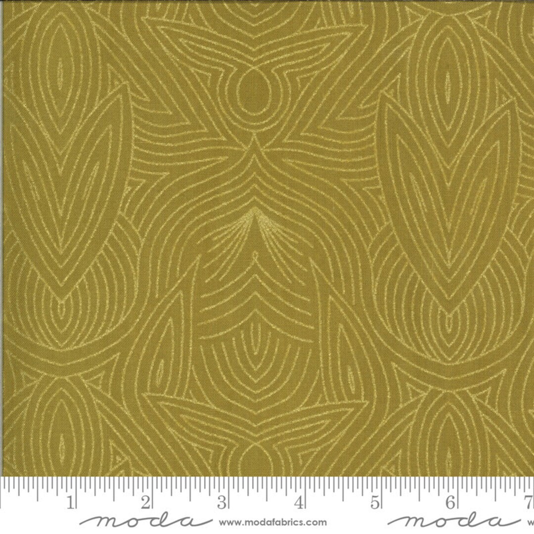 Dwell in Possibility From Moda Fabrics 1/2 Yard Olive and Gold Metallic ...