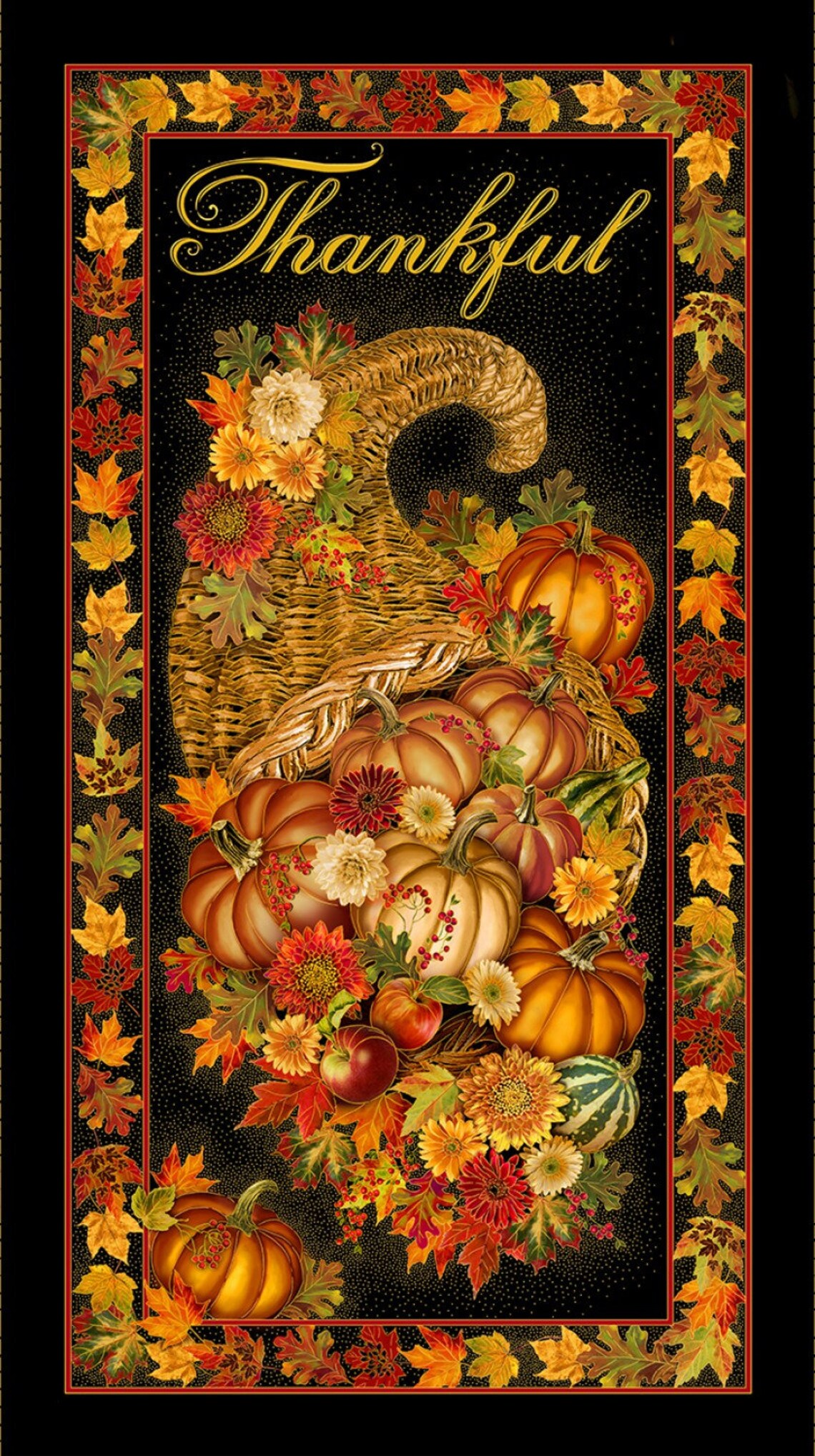 Thankful From Timeless Treasures - 24” X 44” Thanksgiving Fall ...