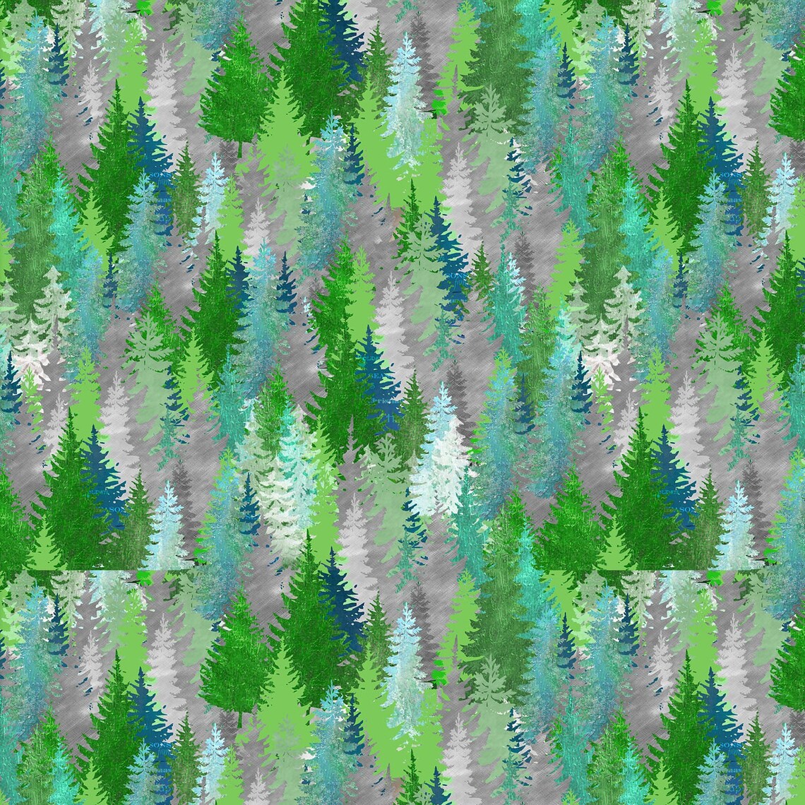 Sassy Holiday From 3 Wishes Fabrics Half Yard Pine Trees | Etsy