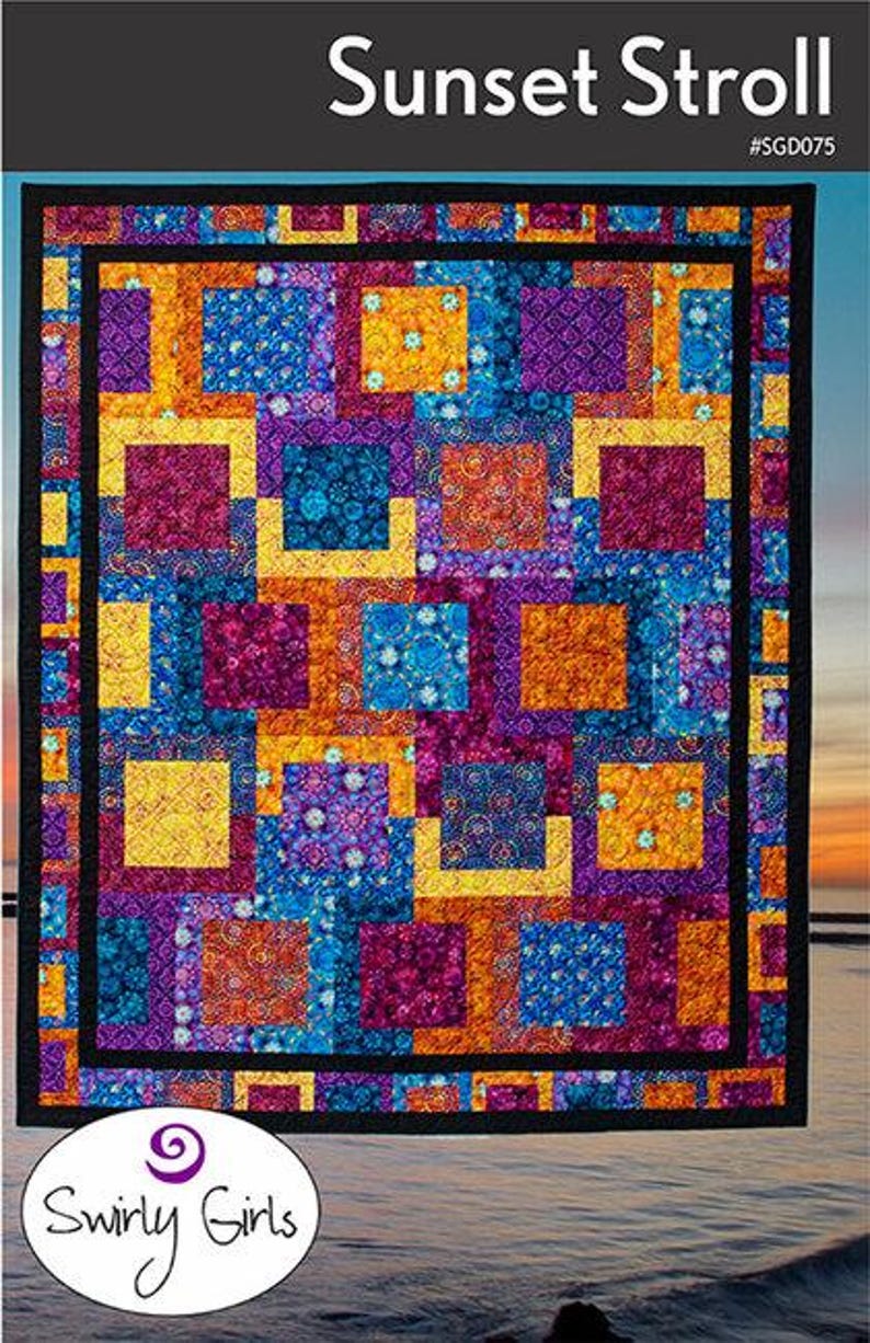 Sunset Stroll Quilt Pattern From Swirly Girl - Lap Through Queen Size ...