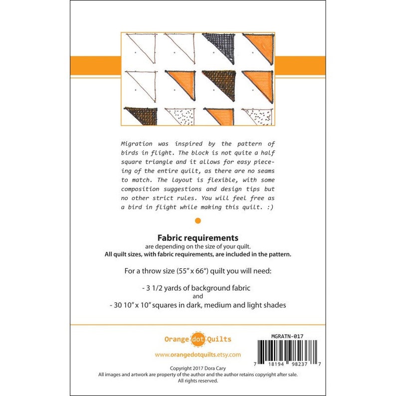 Migration Quilt Pattern by Orange Dot Quilts Instructions - Etsy