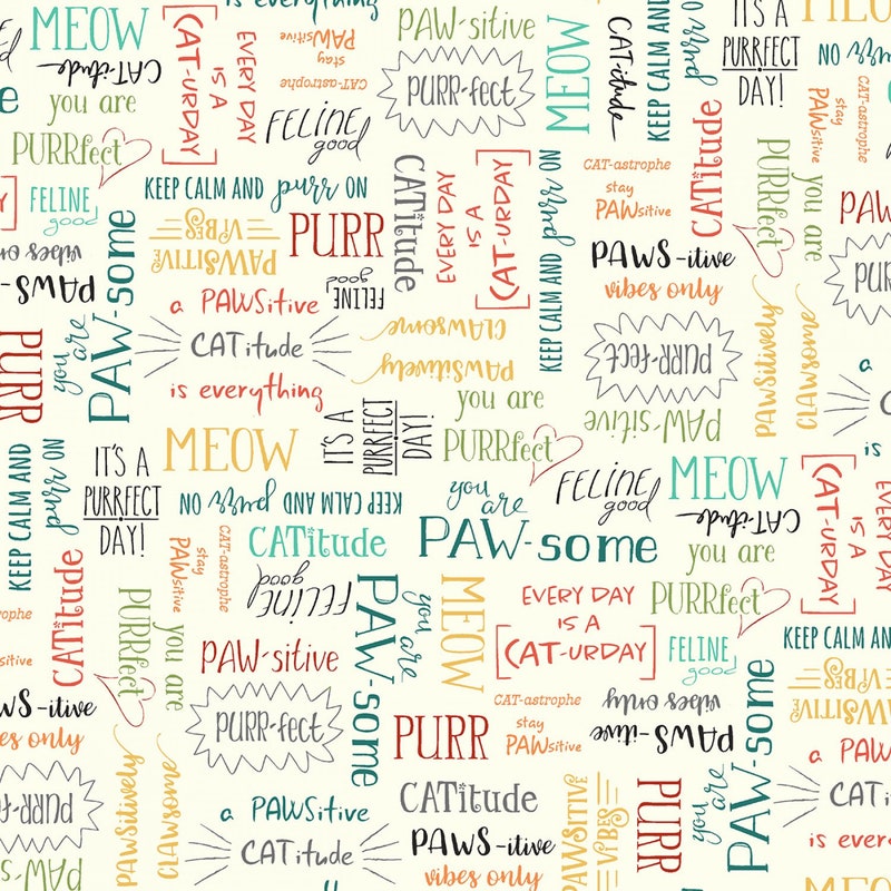 Catitude Fabric - Etsy UK
