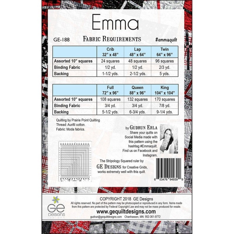 Emma From GE Designs Modern Quilt Pattern 6 Sizes | Etsy