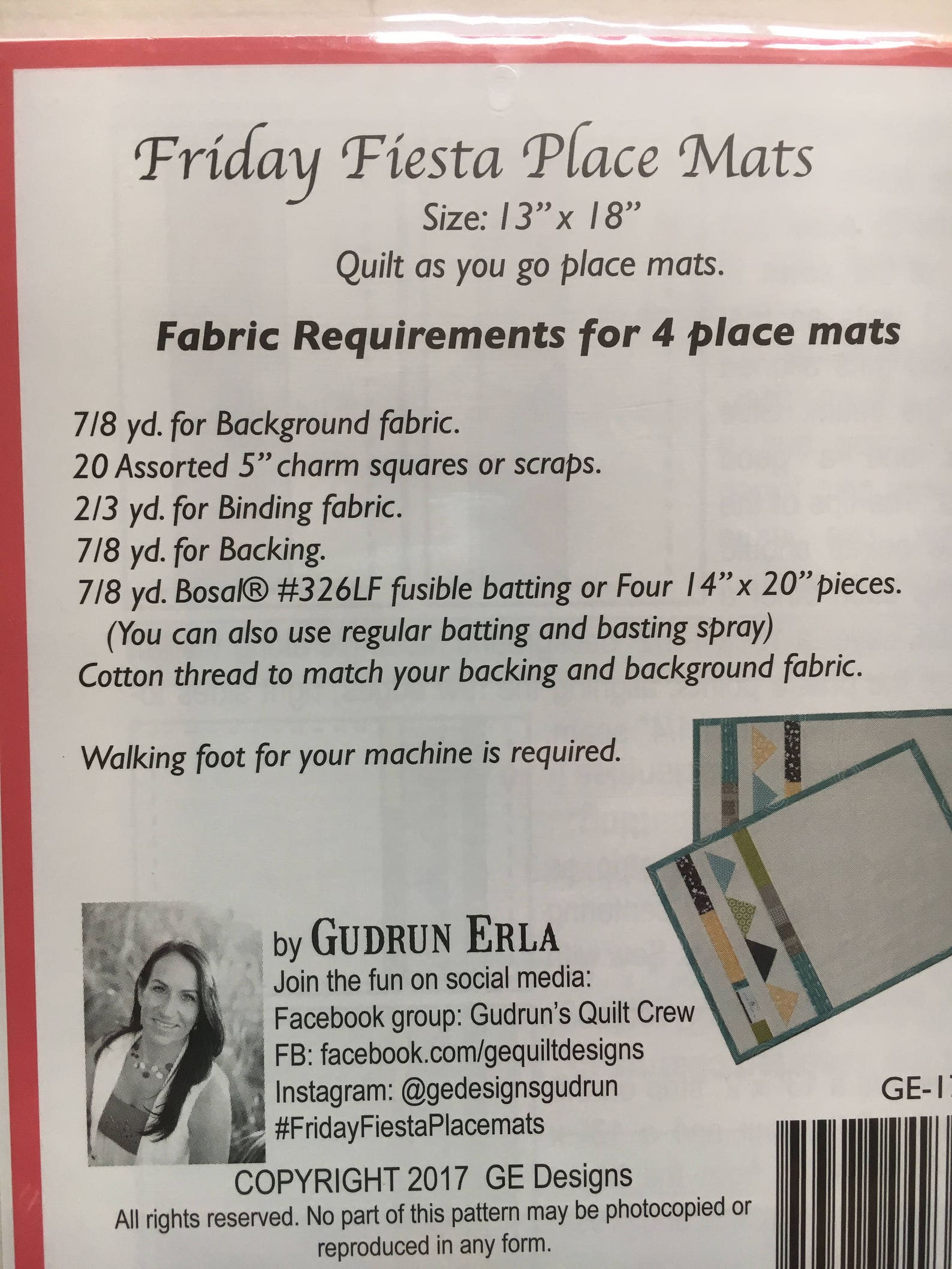 Friday Fiesta Place Mats From GE Designs 4 Quilt as You Go - Etsy