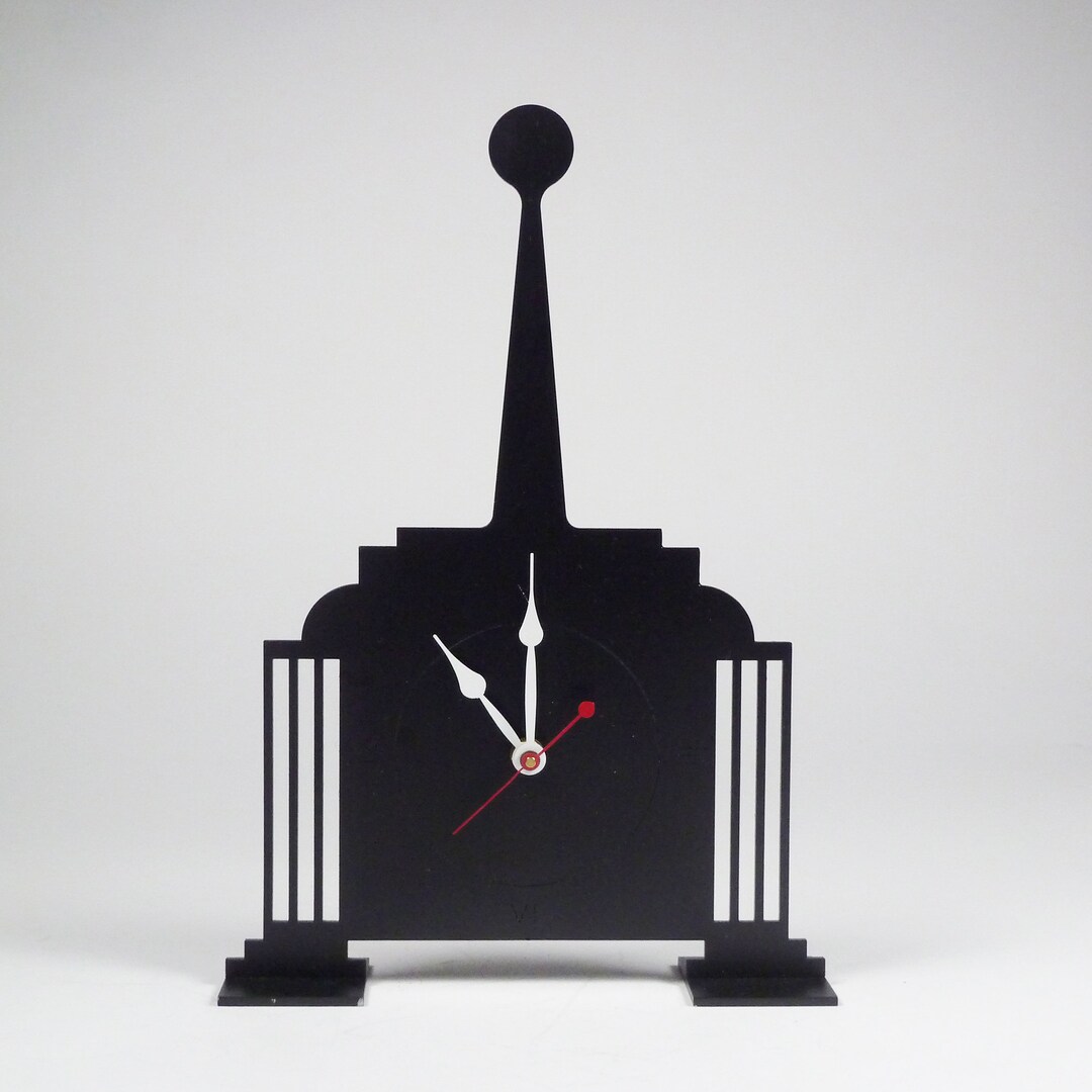 Clock - Laser Cut Steel - Art Deco Style - Black Powder Finish - Etsy
