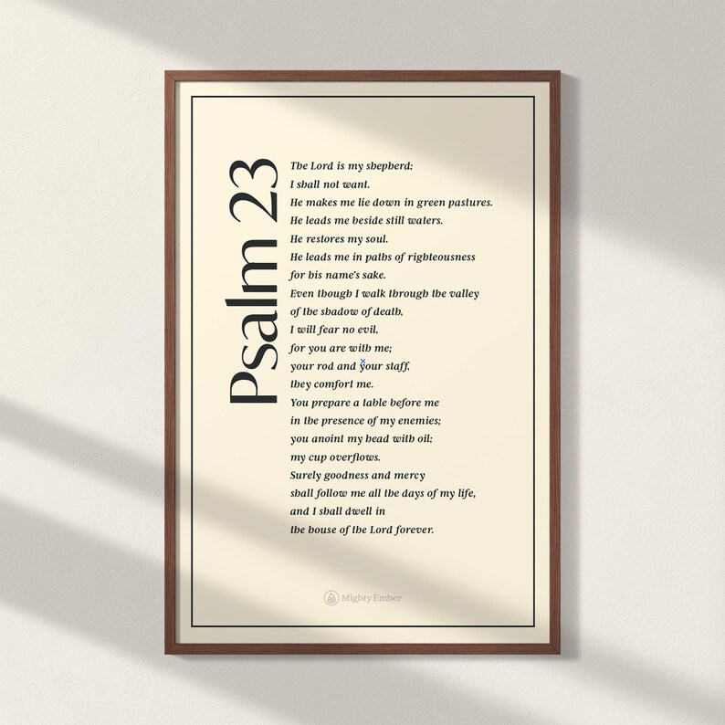 Psalm 23 Bible Verse Wall Art | Christian Gift | Scripture Decor ...