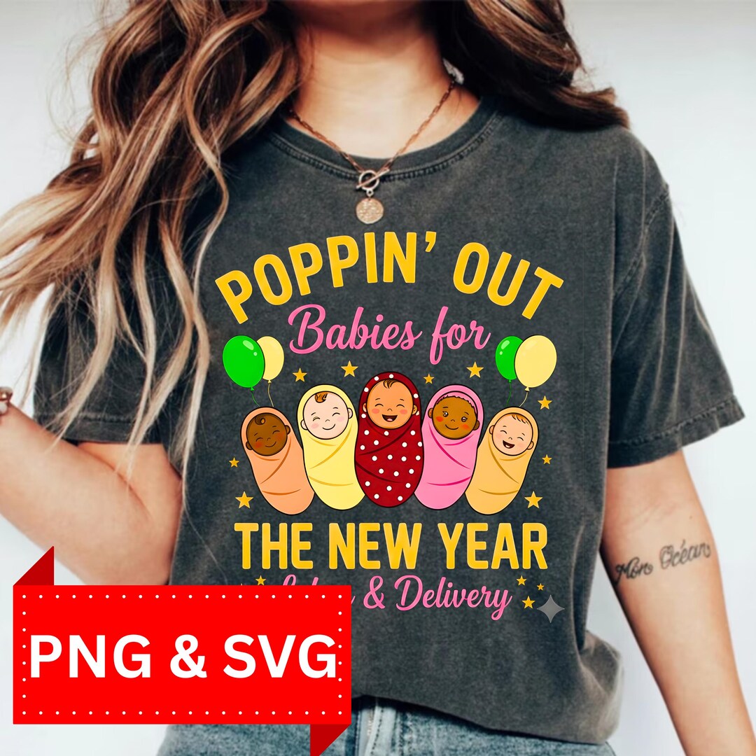 New Year Babies Digital, Labor Delivery PNG, Cute Baby Clipart, New ...