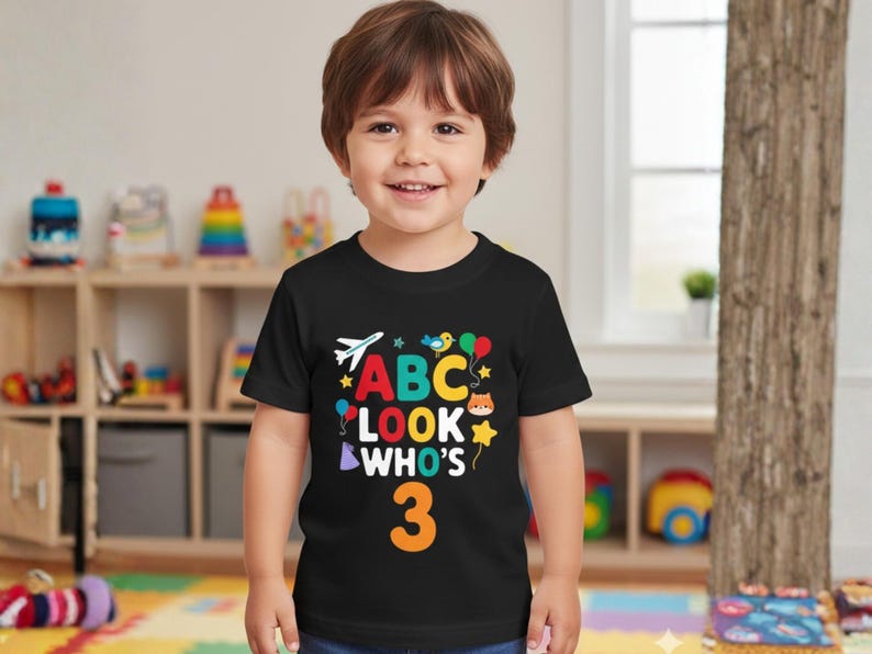 ABC Look Who's 3 Year Old PNG and SVG 3rd Birthday Girl Boy Toddler ...