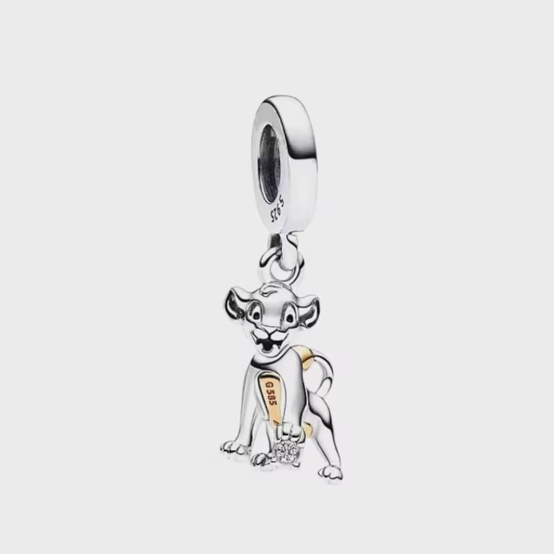 Simba Charm: the Lion King 925 Sterling Silver Dangle - Etsy UK