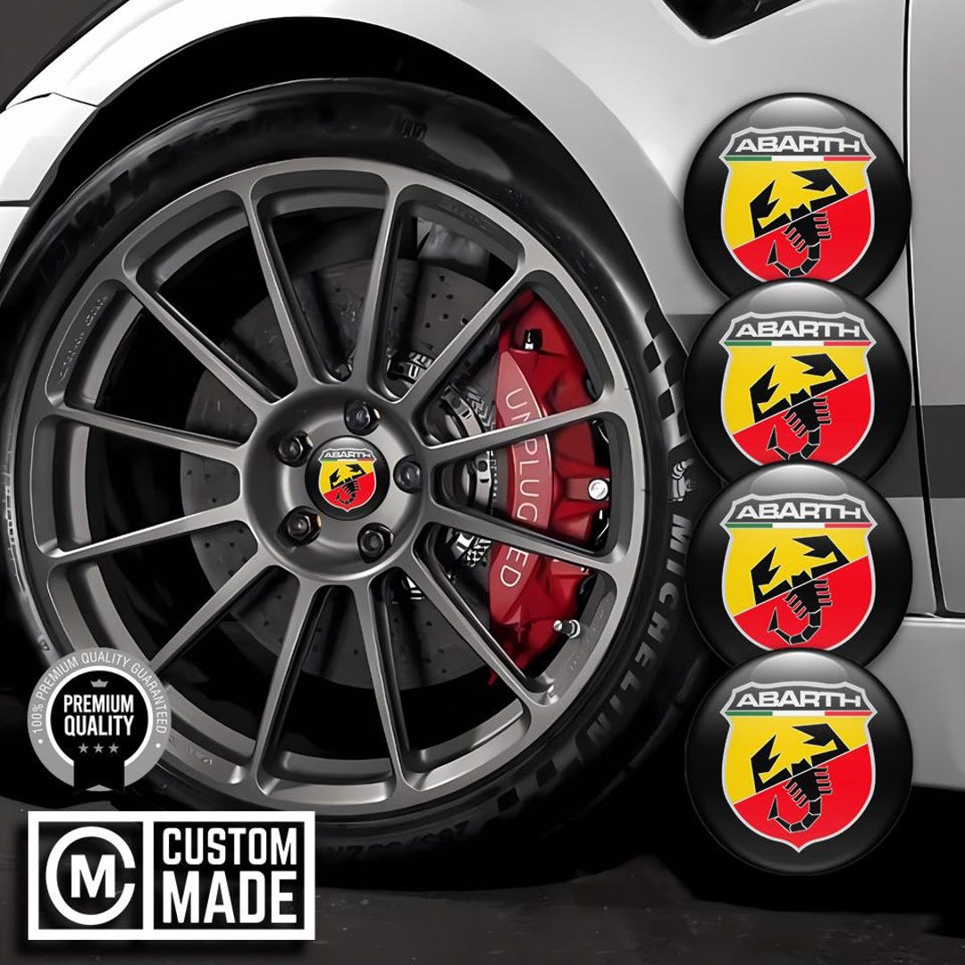 4pcs of Abarth Wheels Decals/fiat 500 Rim Emblems Stickers/center Hub ...
