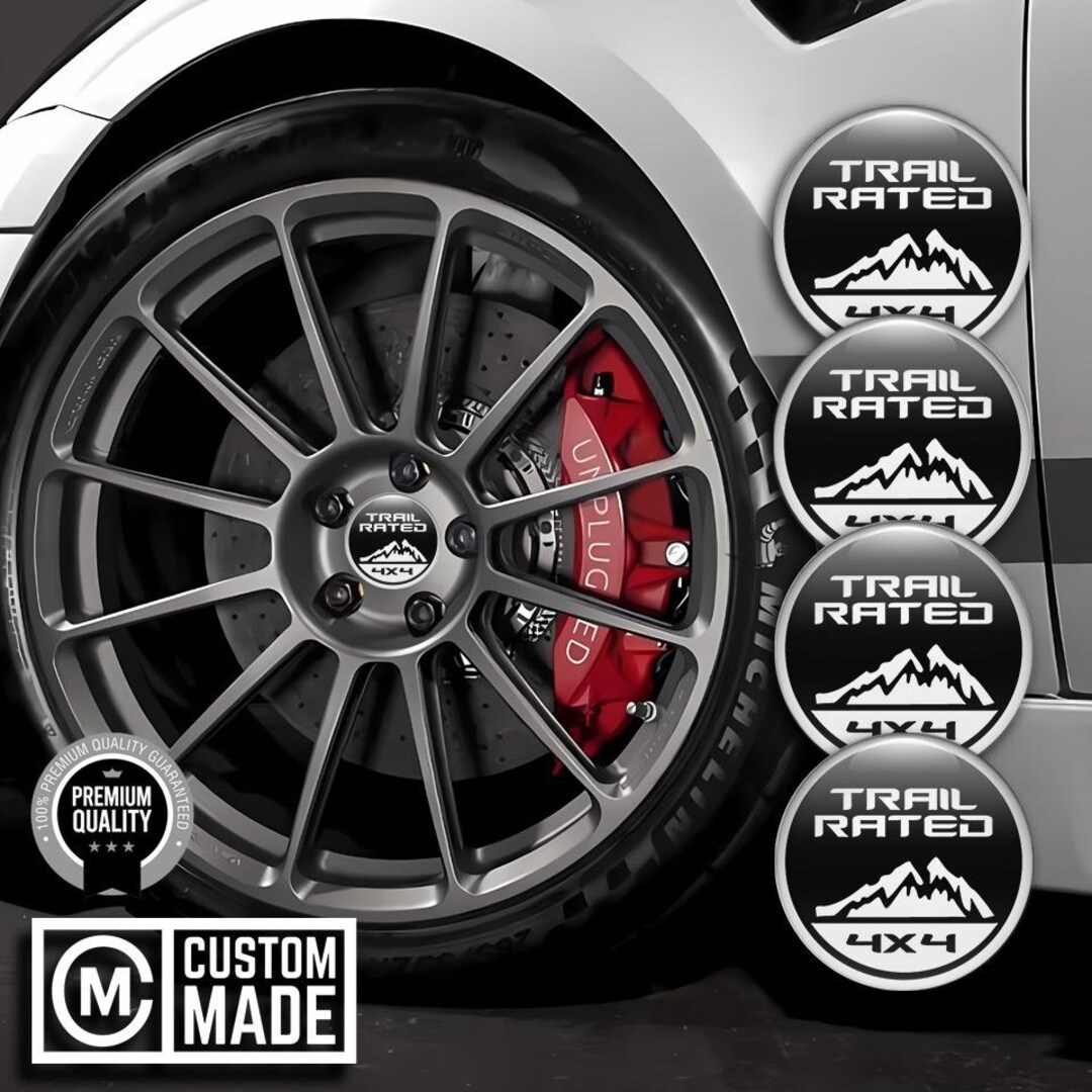 4 X Jeep Decals Center Wheel Cap Stickers Custom Handmade Rim Emblems ...