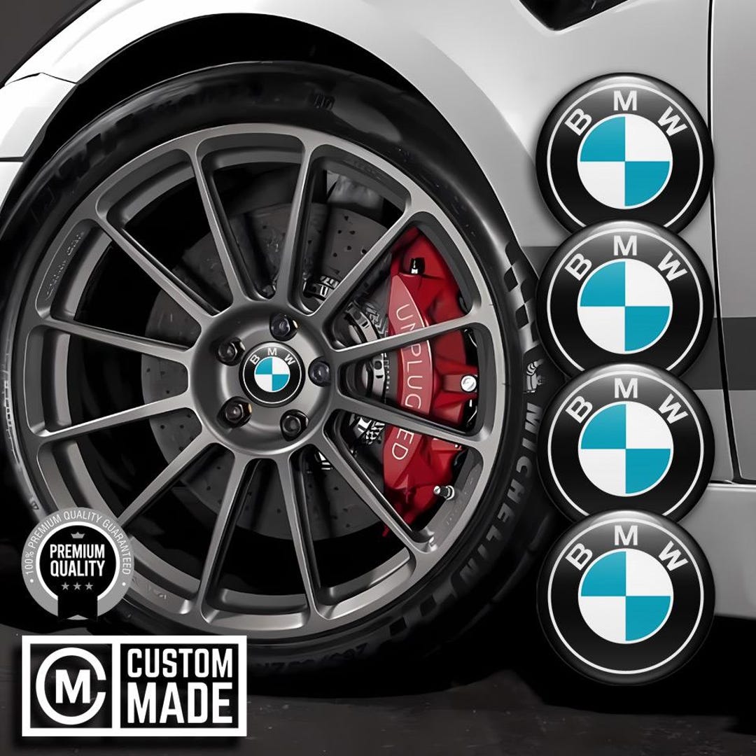 BMW Decals Center Wheel Cap Stickers Custom Handmade Rim Emblems Hub ...