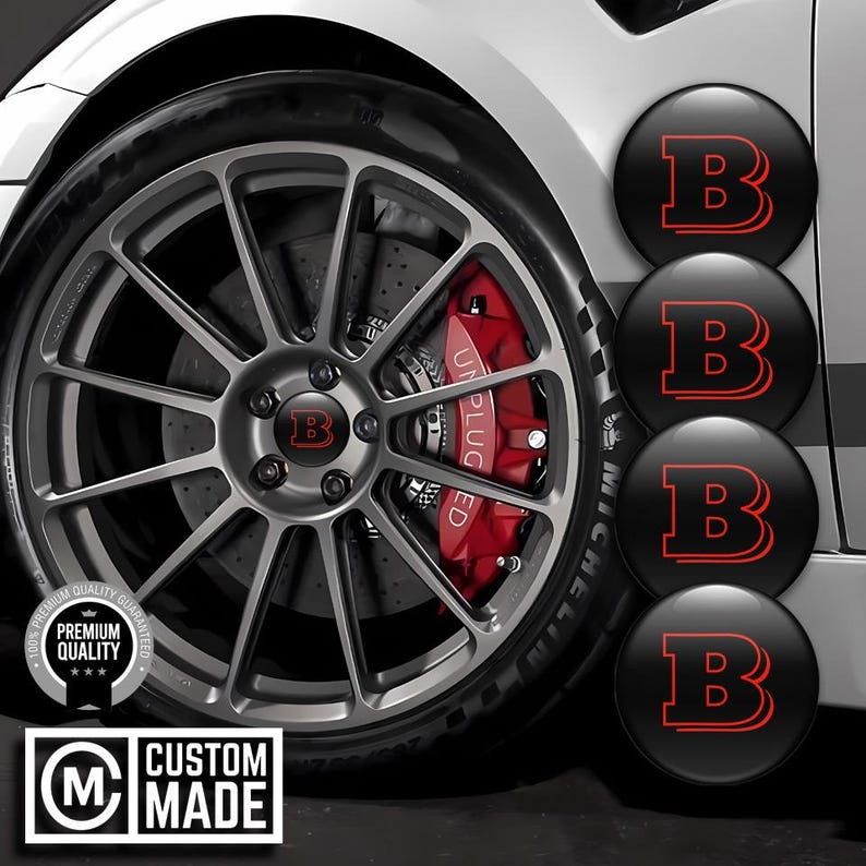 Brabus Wheel Decals / Brabus Rim Emblems Stickers / Center Hub Caps ...