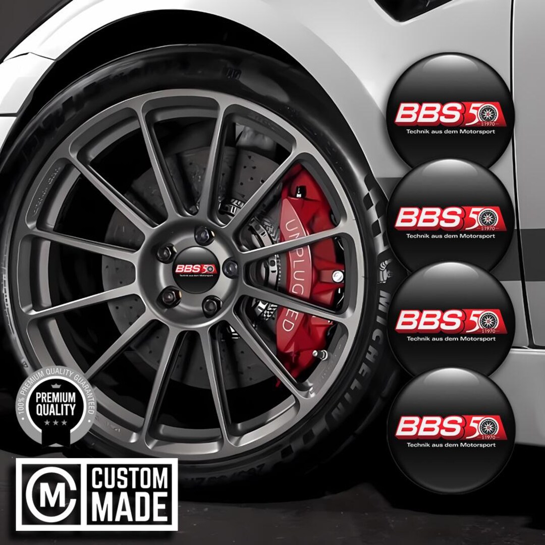 4 X BBS Decals Center Wheel Cap Stickers Custom Handmade Rim Emblems ...