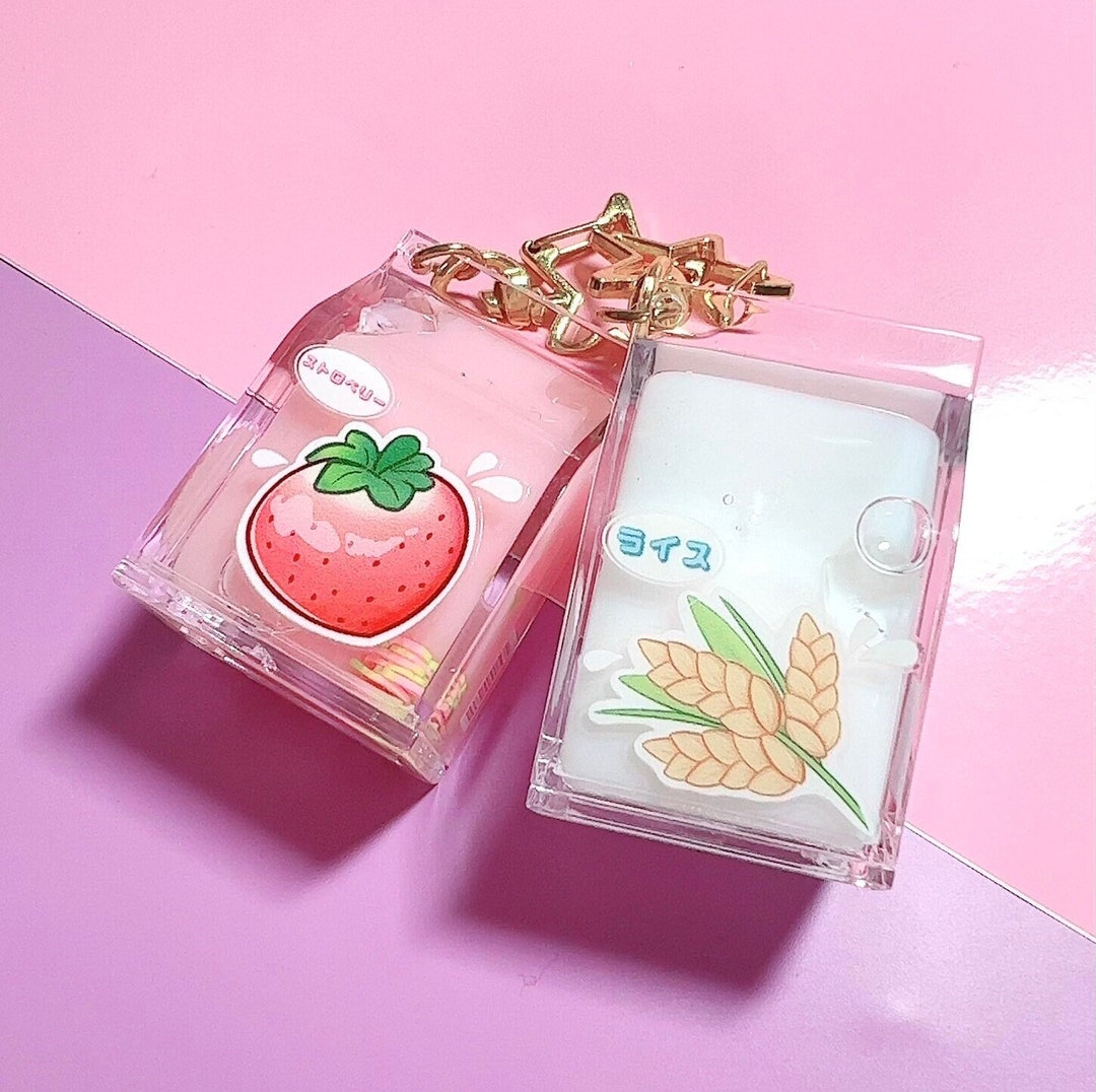 Moo Cow Milk Cartons | Kawaii Charm | Liquid Filled Keychain | Zipper ...