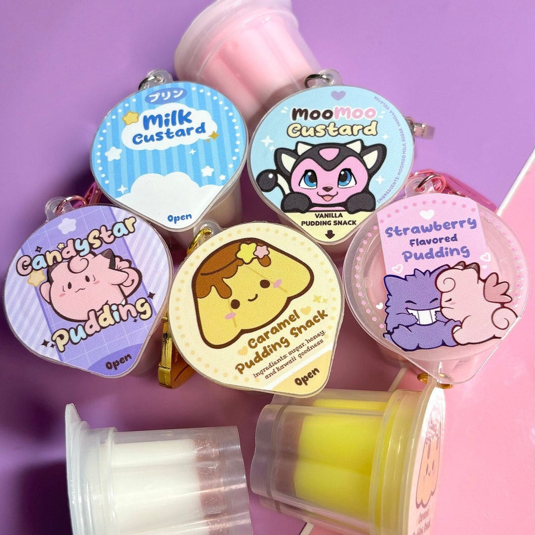 Squishy Pudding Cup Charms | Kawaii Accessories | Fidget Keychain ...