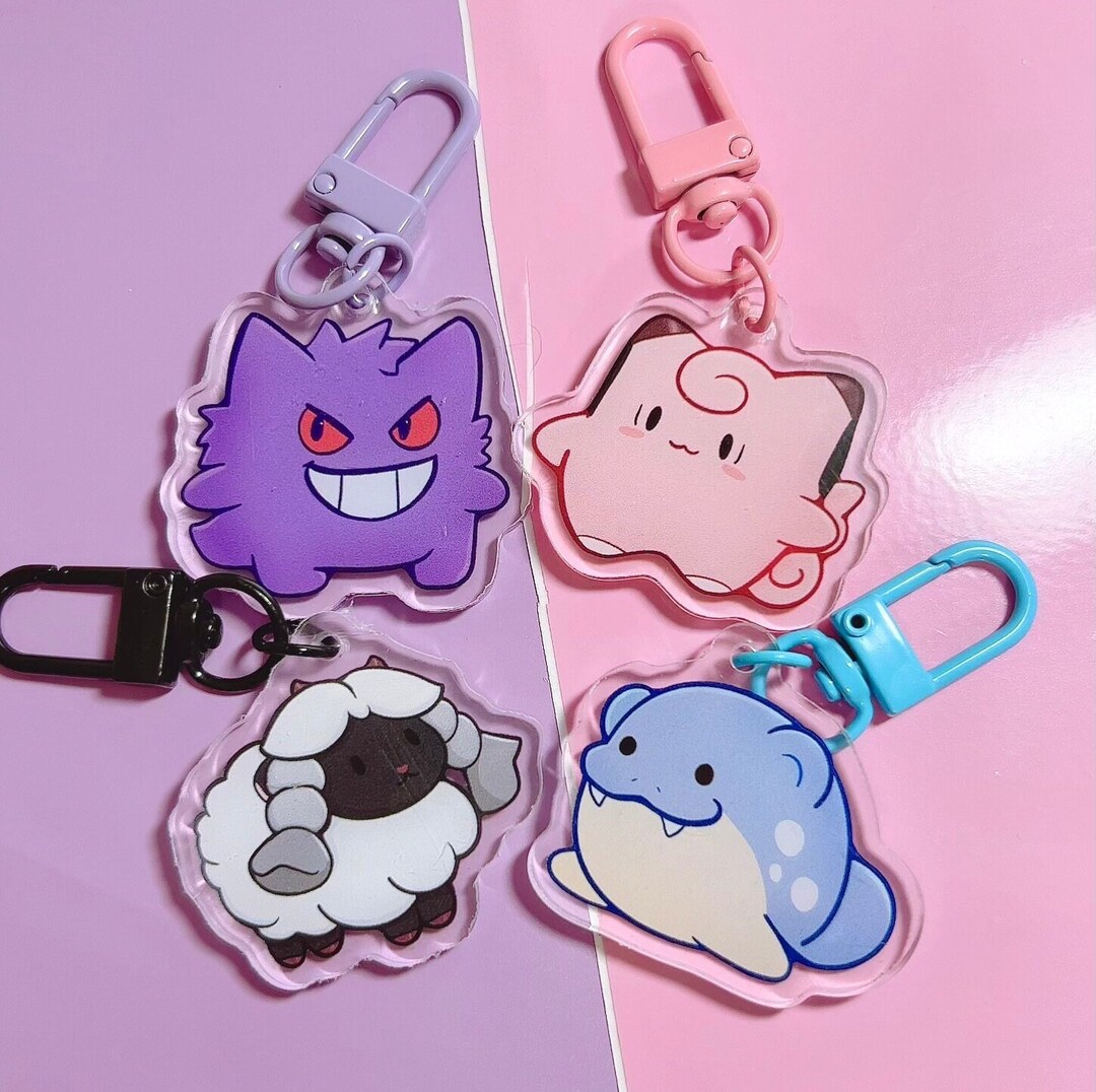 Pokecuties Double Sided Kawaii Keychain Cute Charm Chibi Art Charms ...