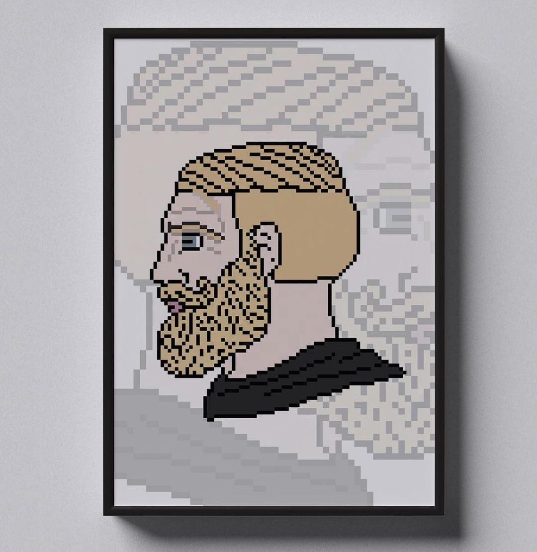 Pixel Art Chad Poster | 18x24 Inch Aesthetic Wall Art | Digital ...