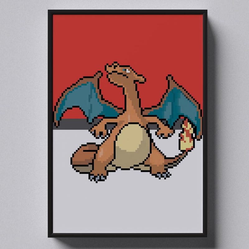 Charizard Pixel Art - Etsy