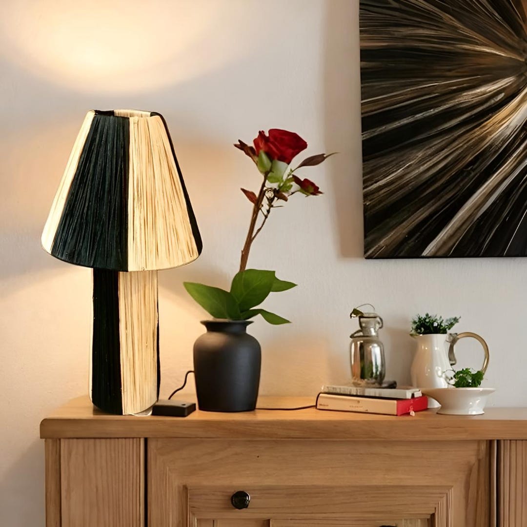 Natural Raffia Lamp, Raffia Lampshade, TABLE LAMPSHADES Moroccan ...