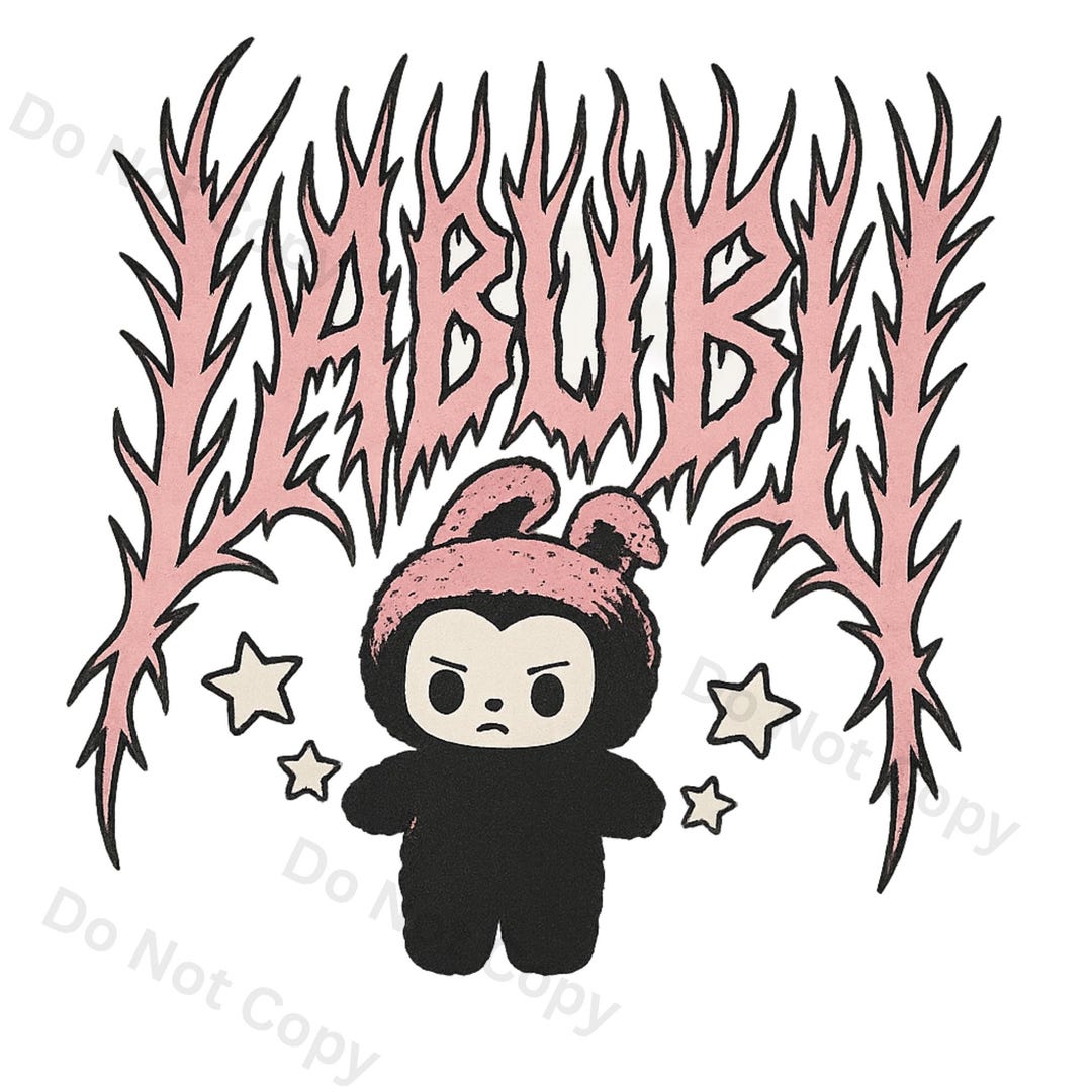 Labubu Kawaii Monster PNG: Edgy Gothic-kawaii T-shirt Design (digital ...