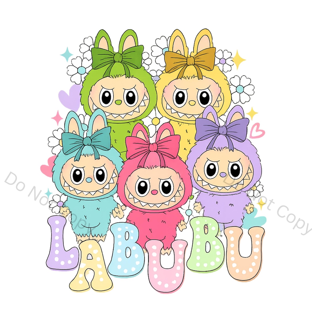 Labubu PNG Clipart Bundle, Labubu Png, Kawaii Monsters Cliparts, Labubu ...