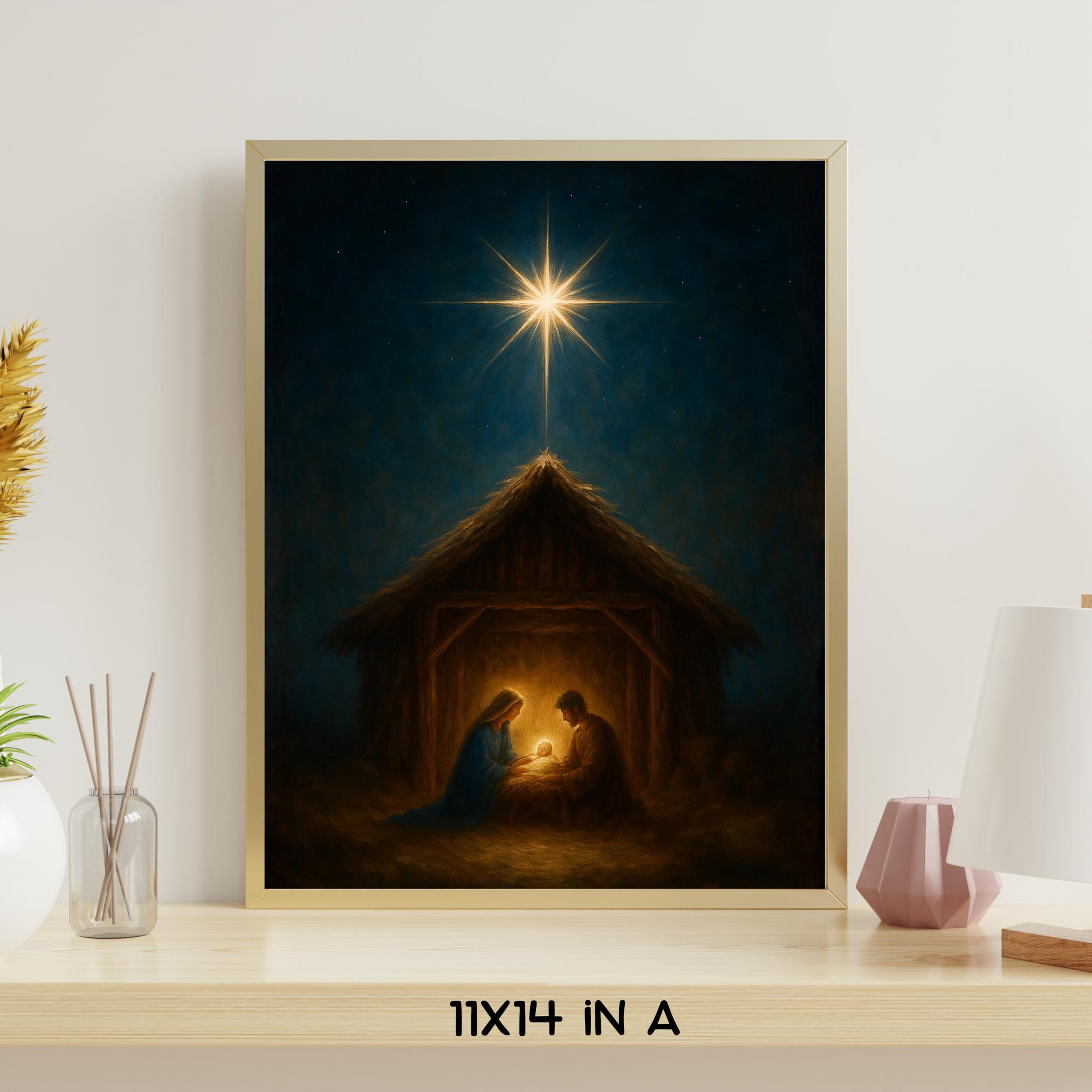 Christmas Nativity Manger Print, Christian Wall Art (digital Download ...
