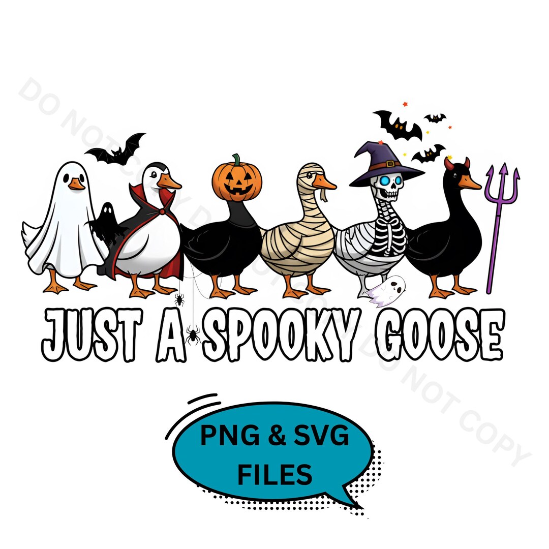 Spooky Goose Halloween Clipart: Funny Costume Geese (PNG & SVG) - Etsy ...