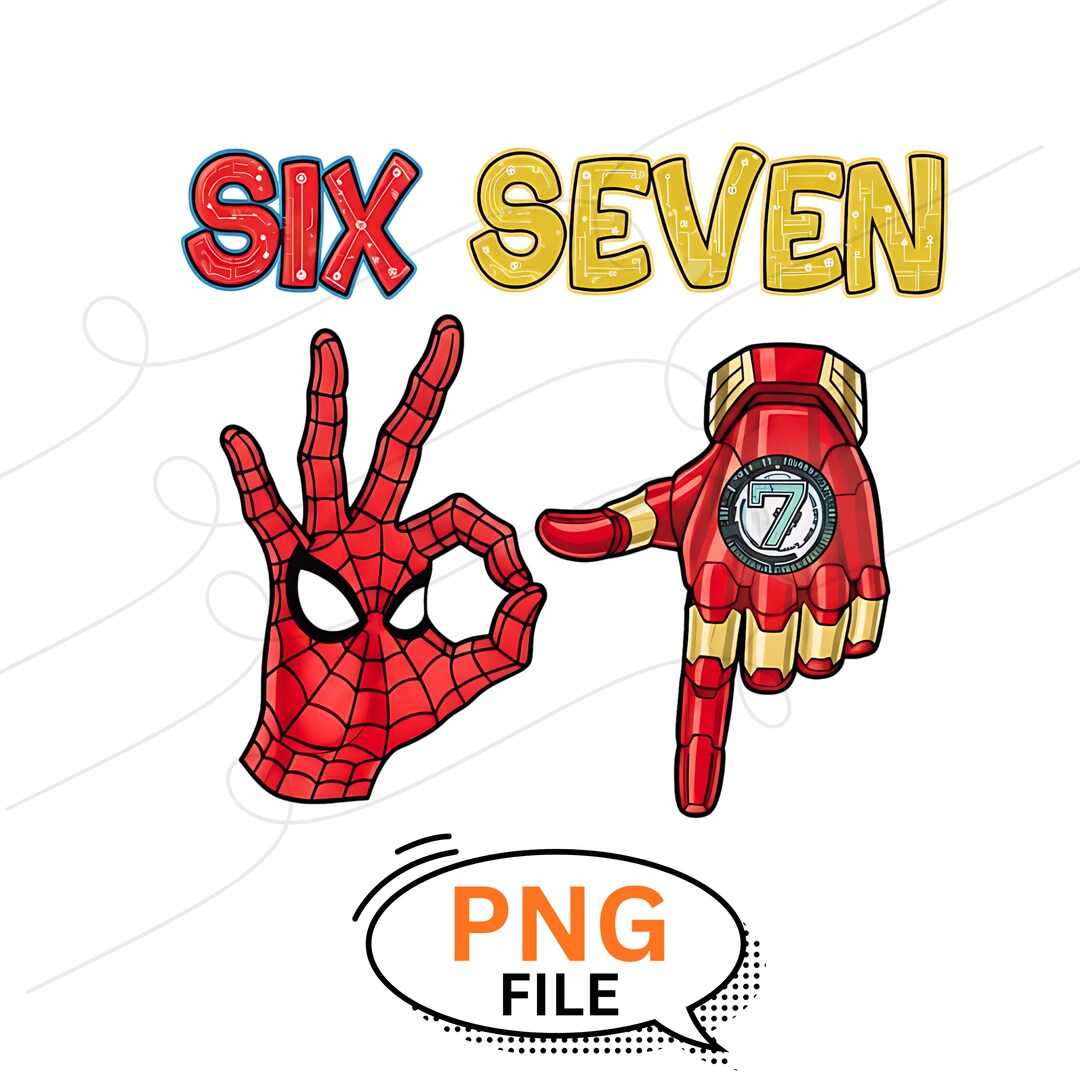 Funny Six Seven Meme Superhero PNG: Viral Comic Art (digital Download ...
