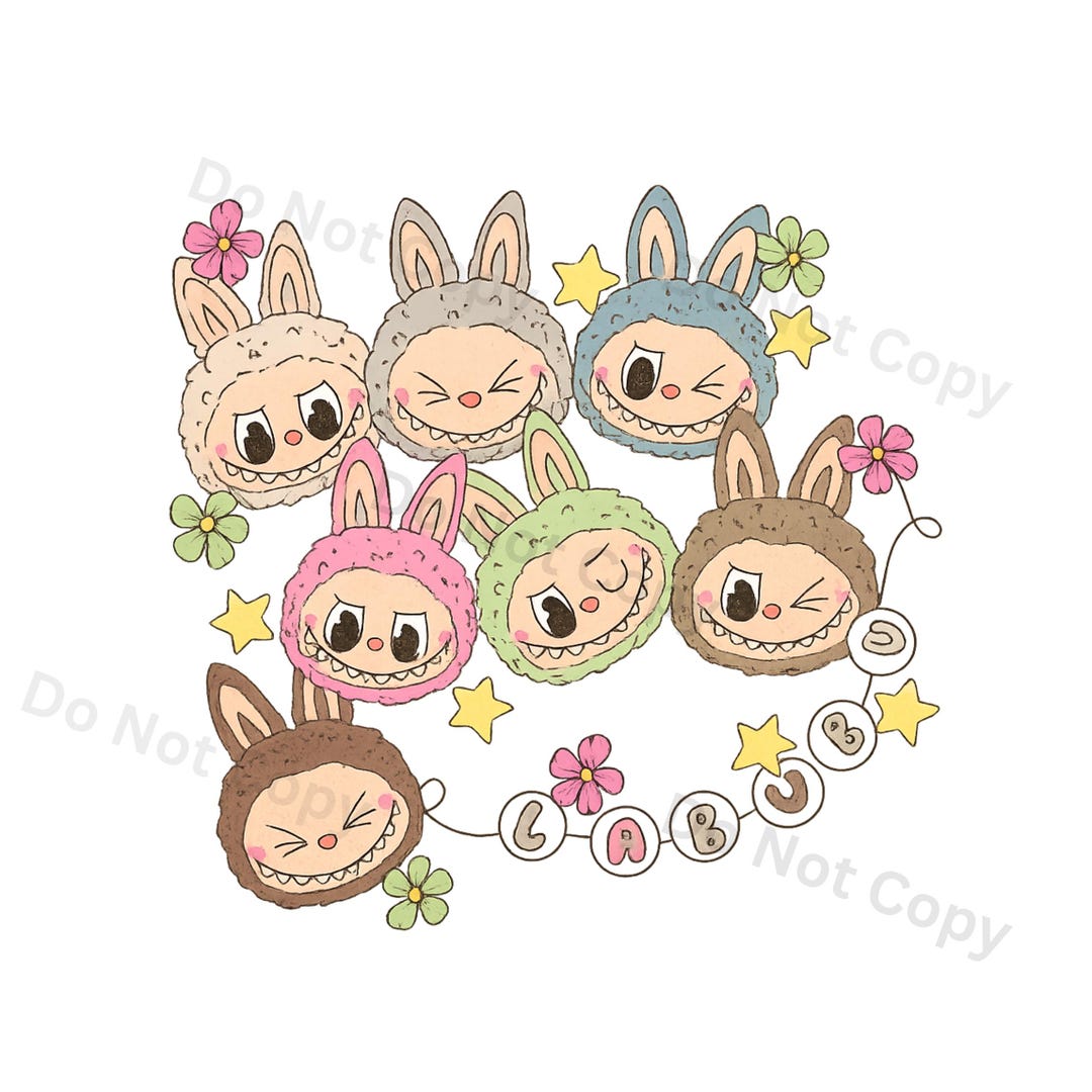 Cute LABUBU Bunny Characters Clipart PNG & SVG | Labubu Png | Labubu ...