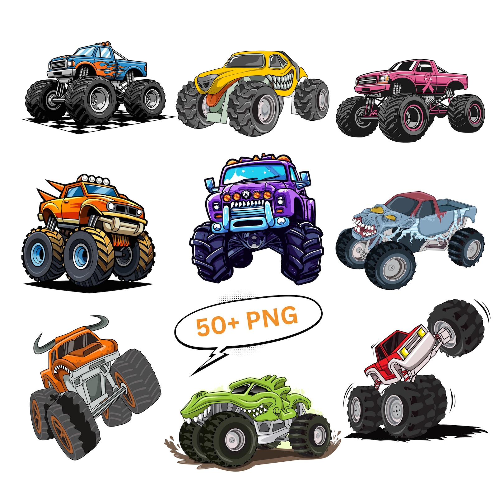 Monster Truck Png Bundle, Offroad Truck, Extreme Offroad Vehicle ...