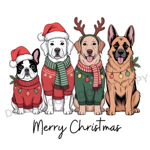 Christmas Dogs PNG, Festive Holiday Pet Design (digital Download) - Etsy