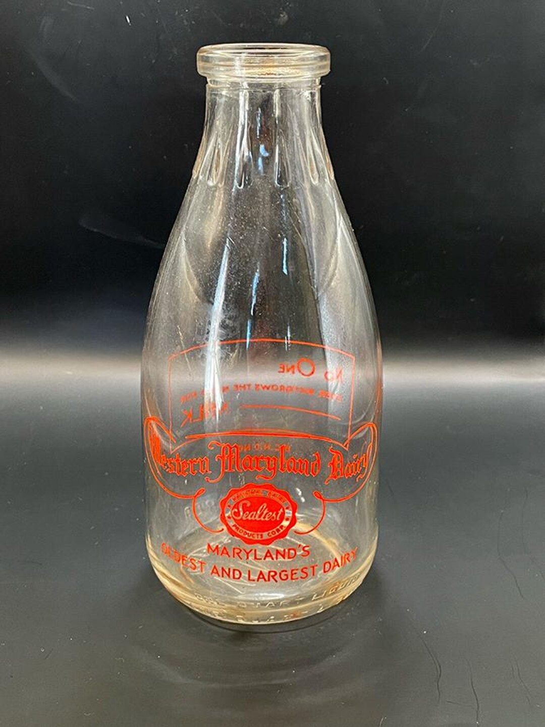 Vintage Western Maryland Dairy Quart Sized Milk Bottle - Etsy