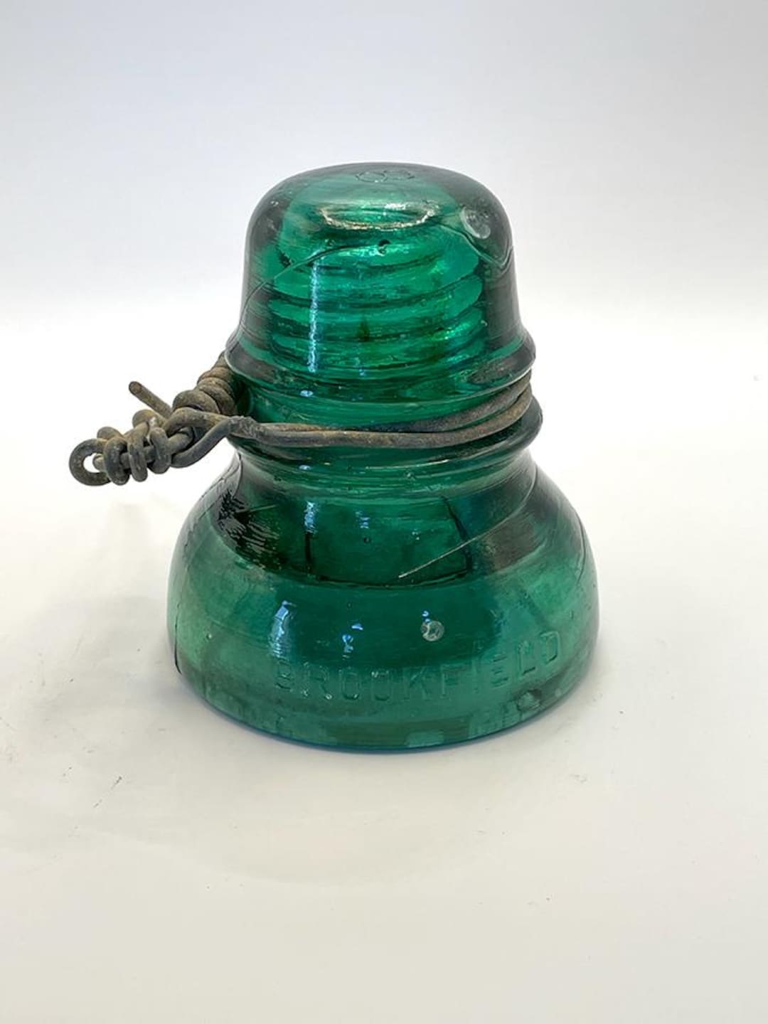 Vintage Brookfield 4" Aqua Glass Insulator - Etsy