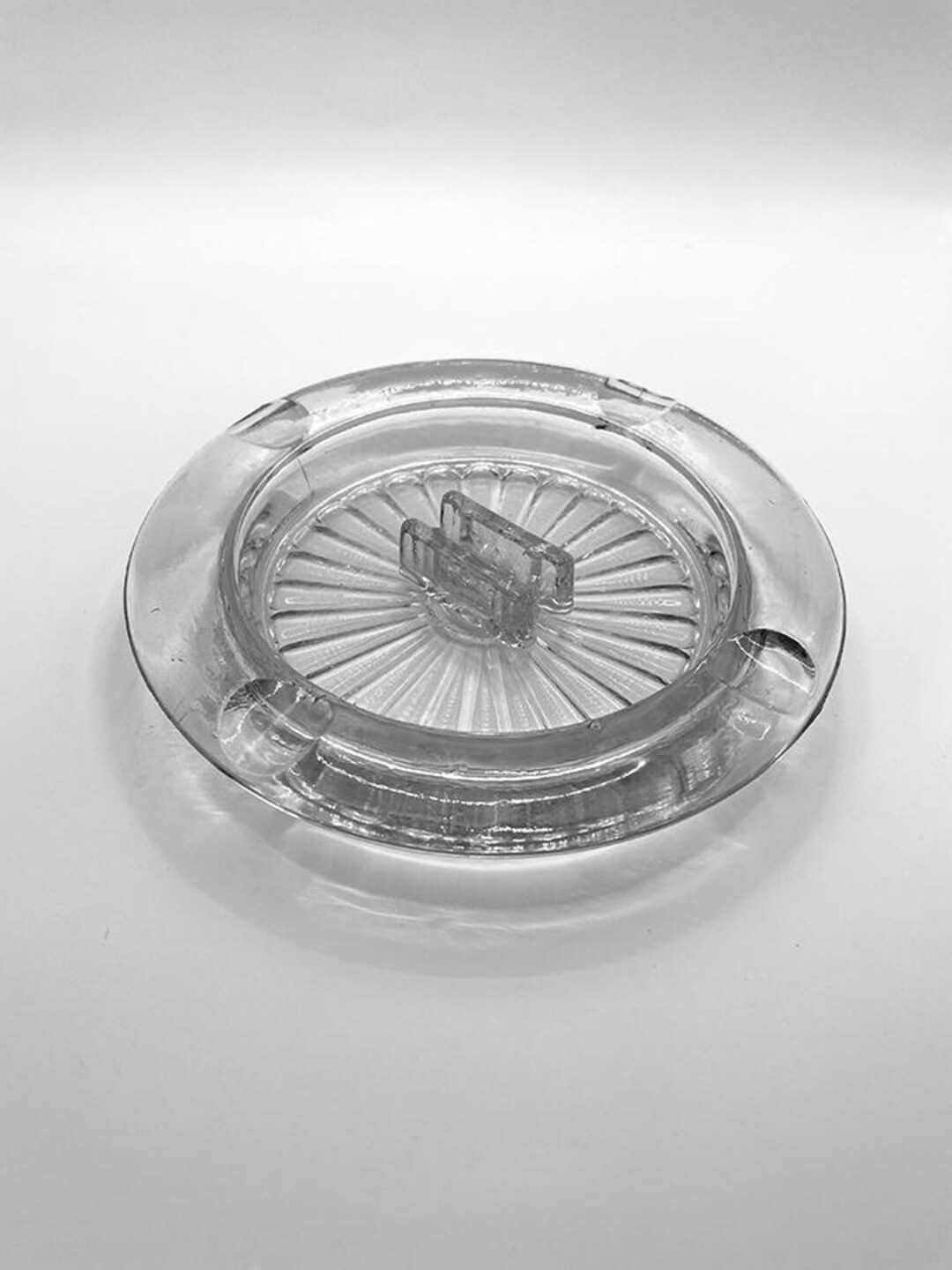 Vintage Round Glass Ashtray - Etsy