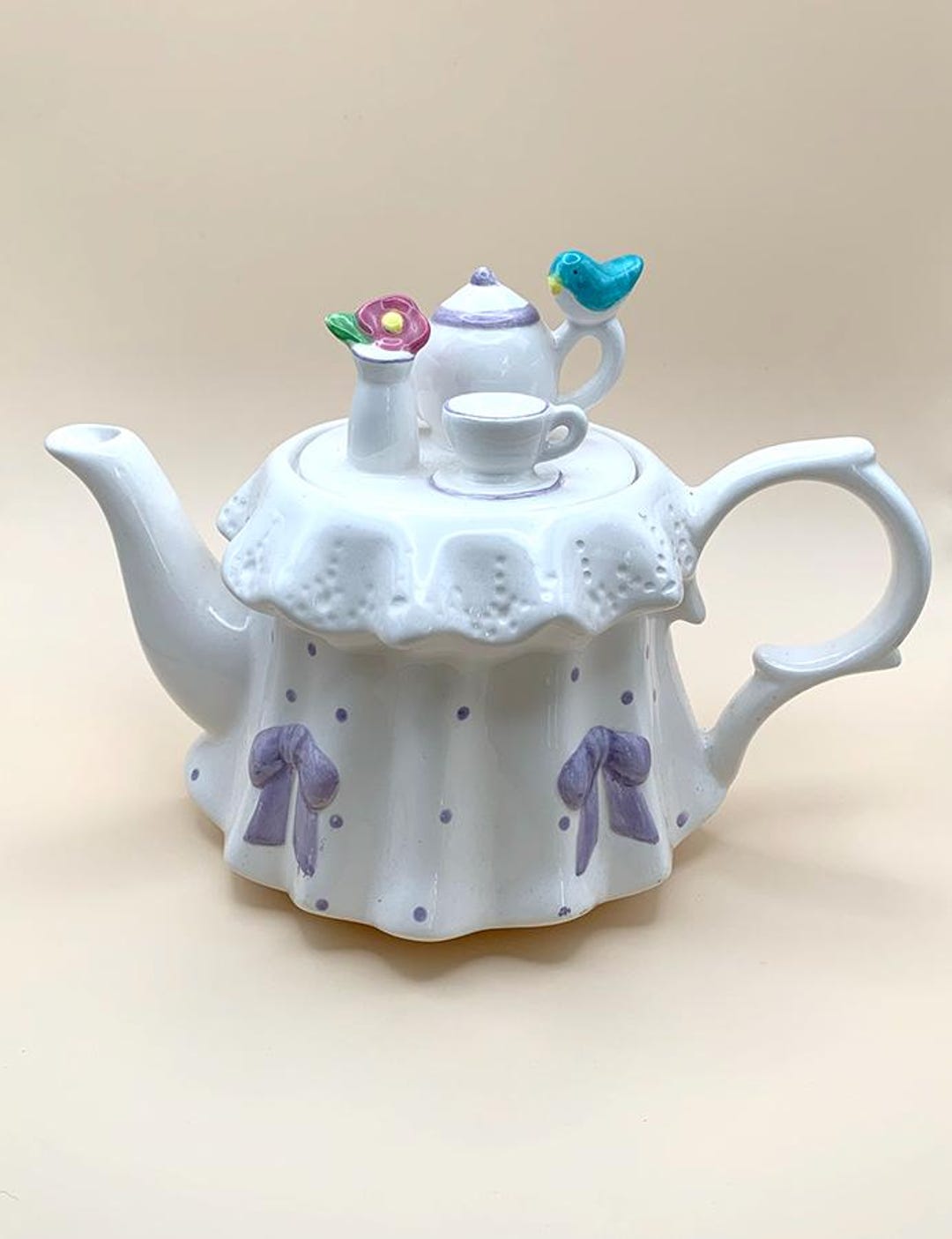 Vintage Teleflora "tea Party" Tea Pot - Etsy