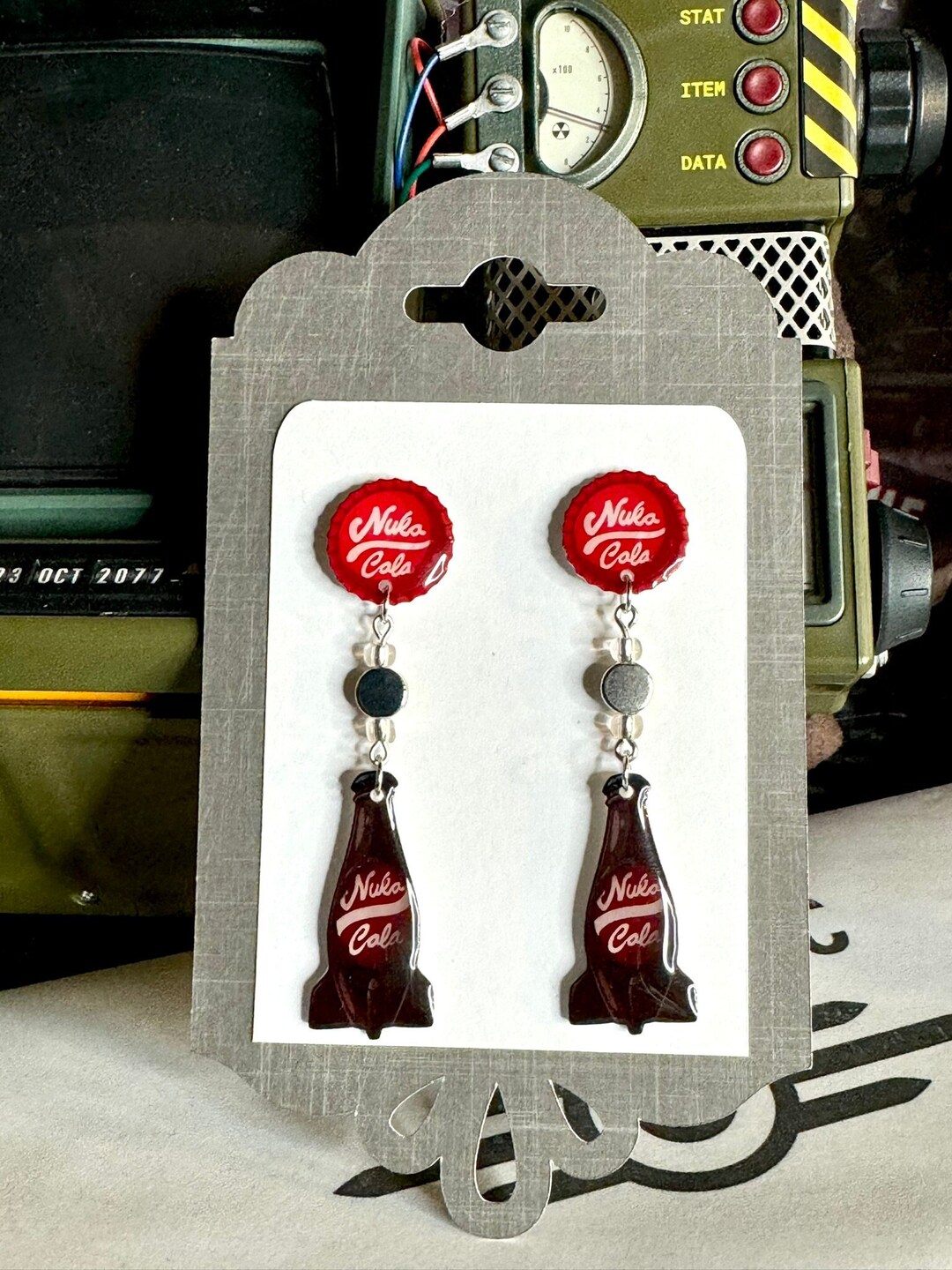 Fallout Nuka Cola Handmade Earrings - Cap and Bottle - Etsy