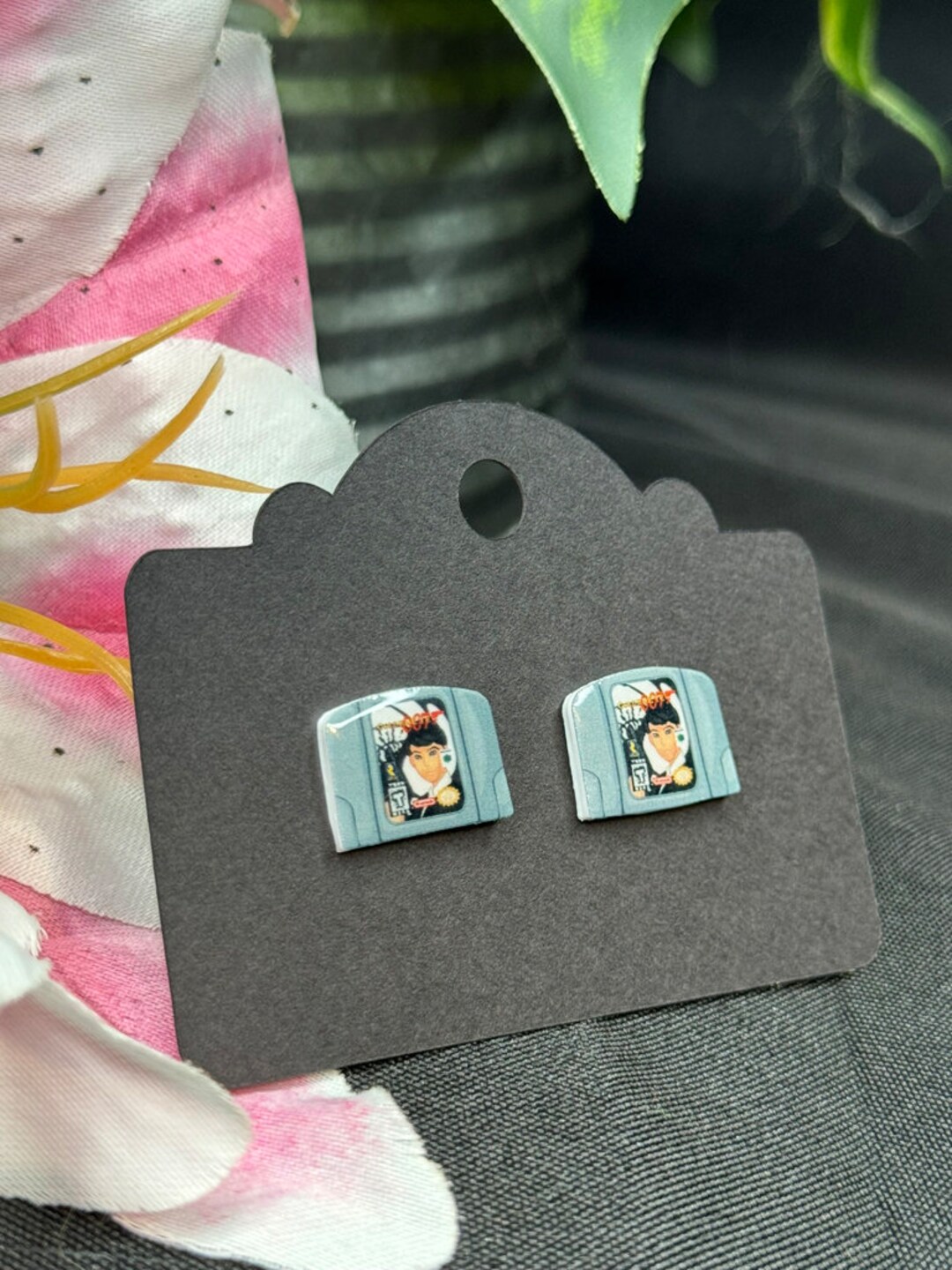 007 Goldeneye N64 Cartridge Game - Handmade Earring Studs - Etsy