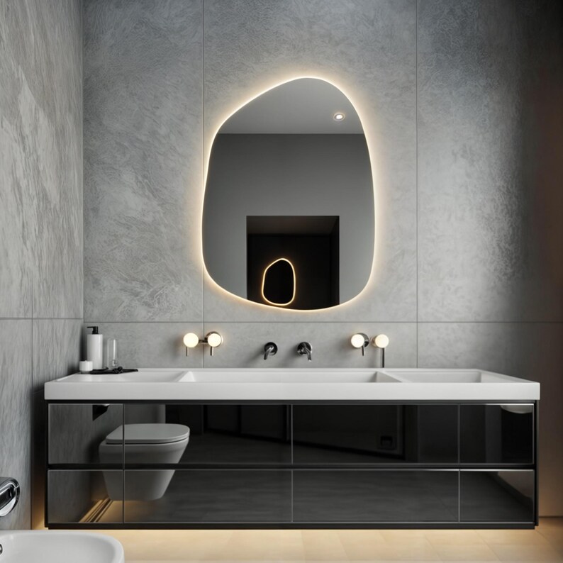 Sile Irregular Wall LED Mirror Asymmetrical Design - LED Lighted ...